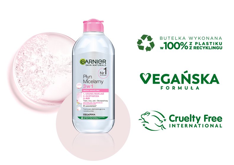 Płyn Micelarny 3w1 Skóra Wrażliwa | Garnier