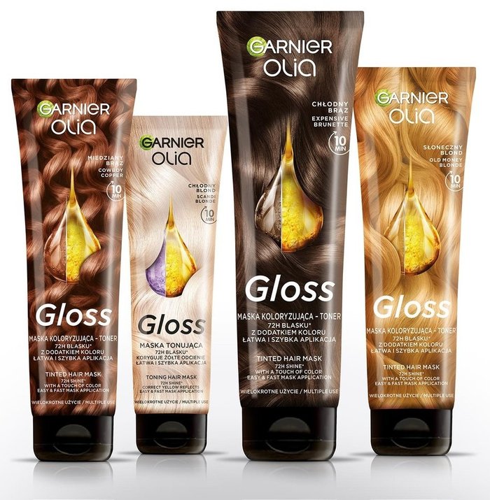 Koloryzująca maska do włosów i toner - maski Garnier Olia Gloss