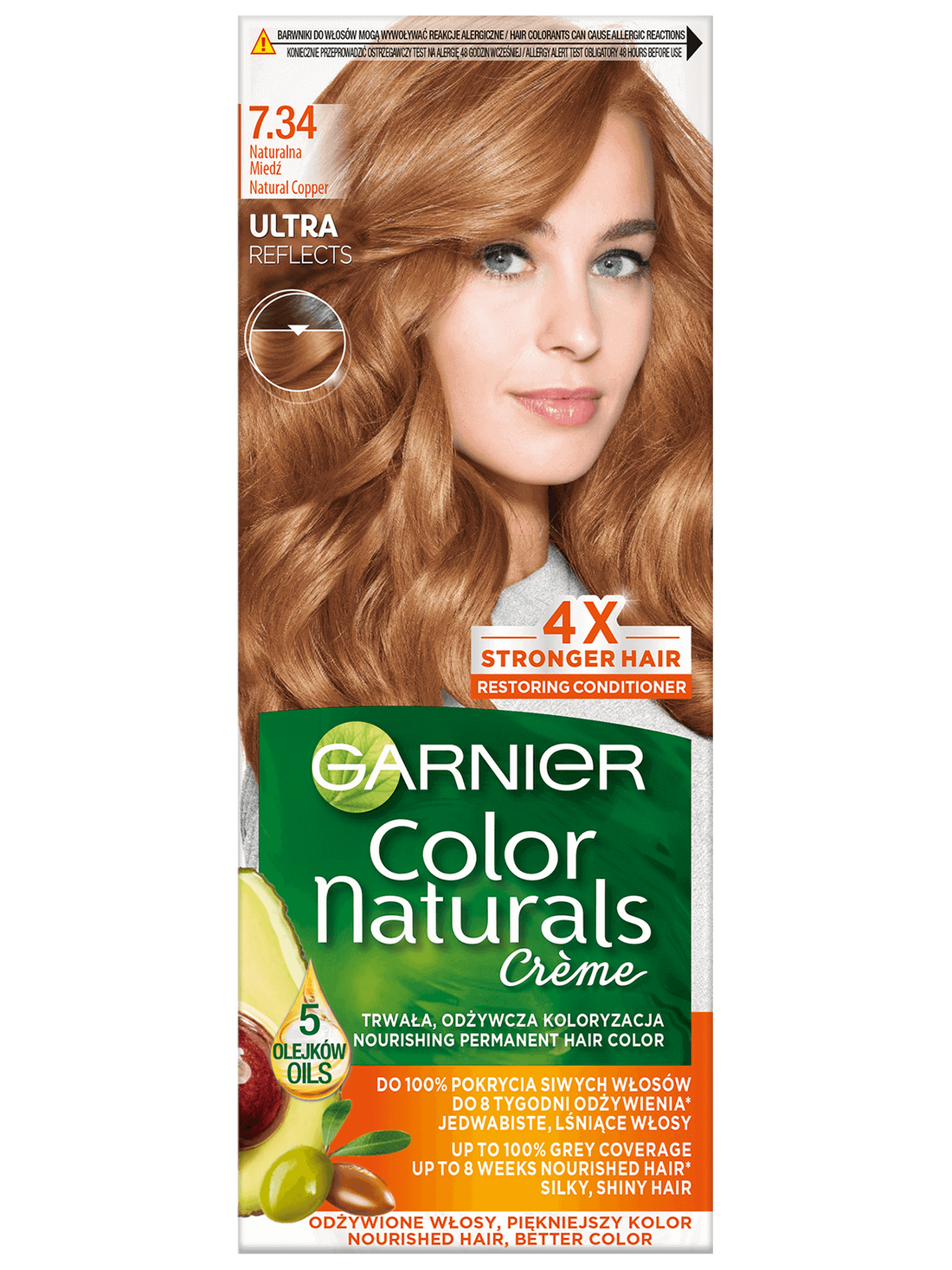 Farba do włosów 7.34 Naturalna Miedź Color Naturals | Garnier