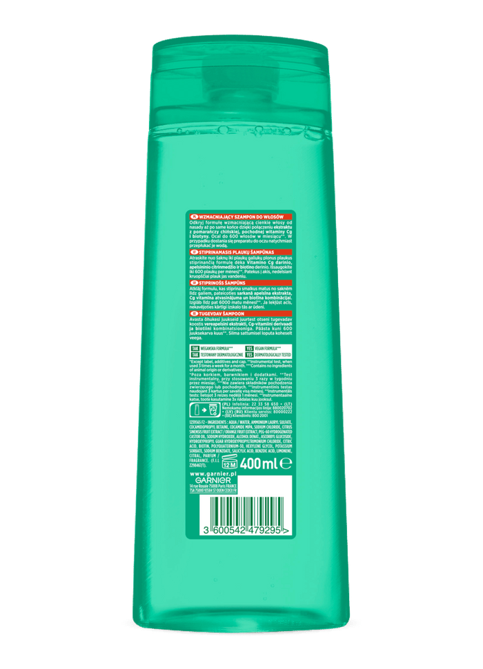 Szampon do cienkich włosów Fructis Grow Strong Orange